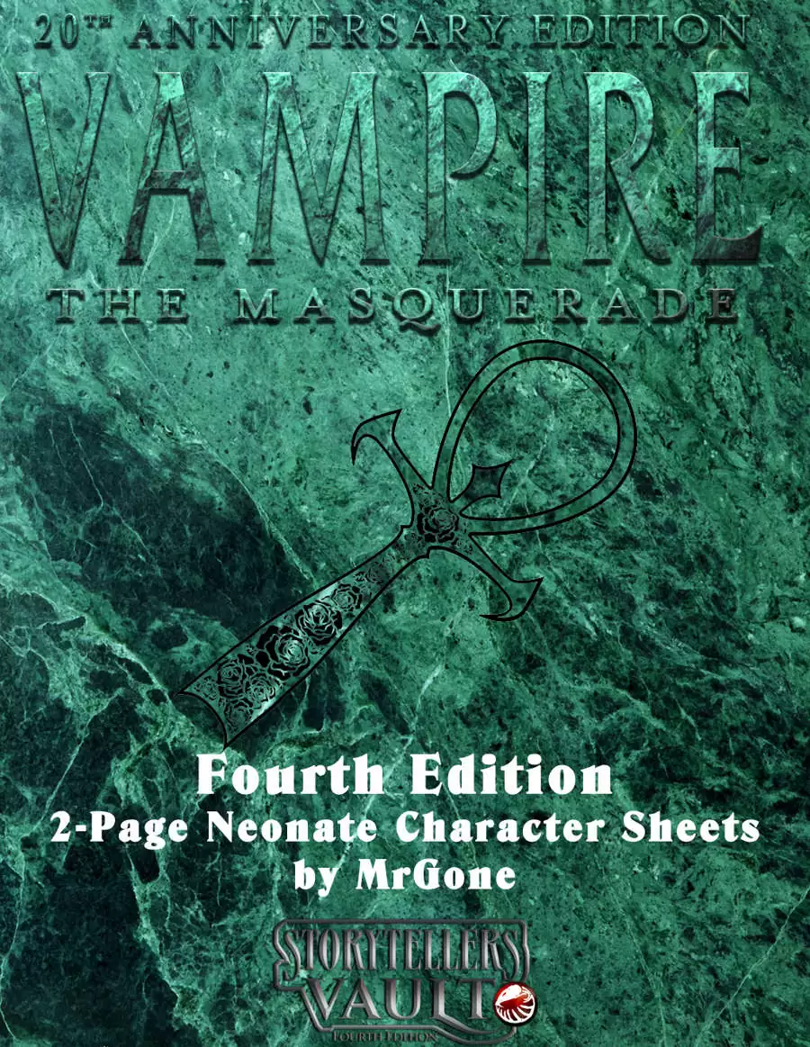 MrGone's Vampire the Masquerade Fourth Edition Neonate 2-Page Character ...