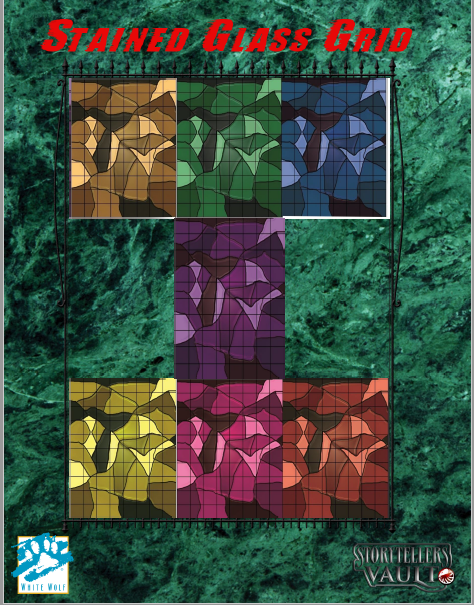 Vampire Stained Glass Grid - White Wolf | DriveThruRPG
