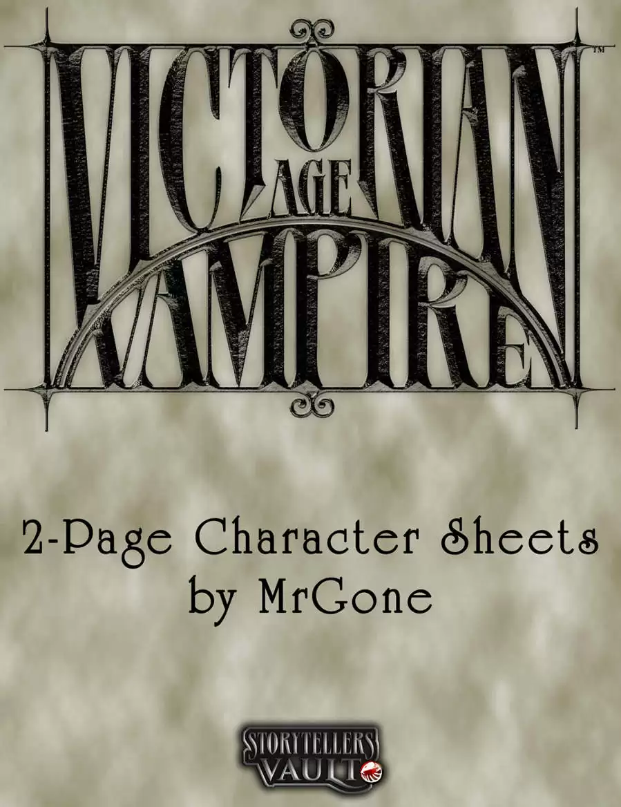MrGone's Victorian Age Vampire 2-Page Character Sheets - White Wolf ...