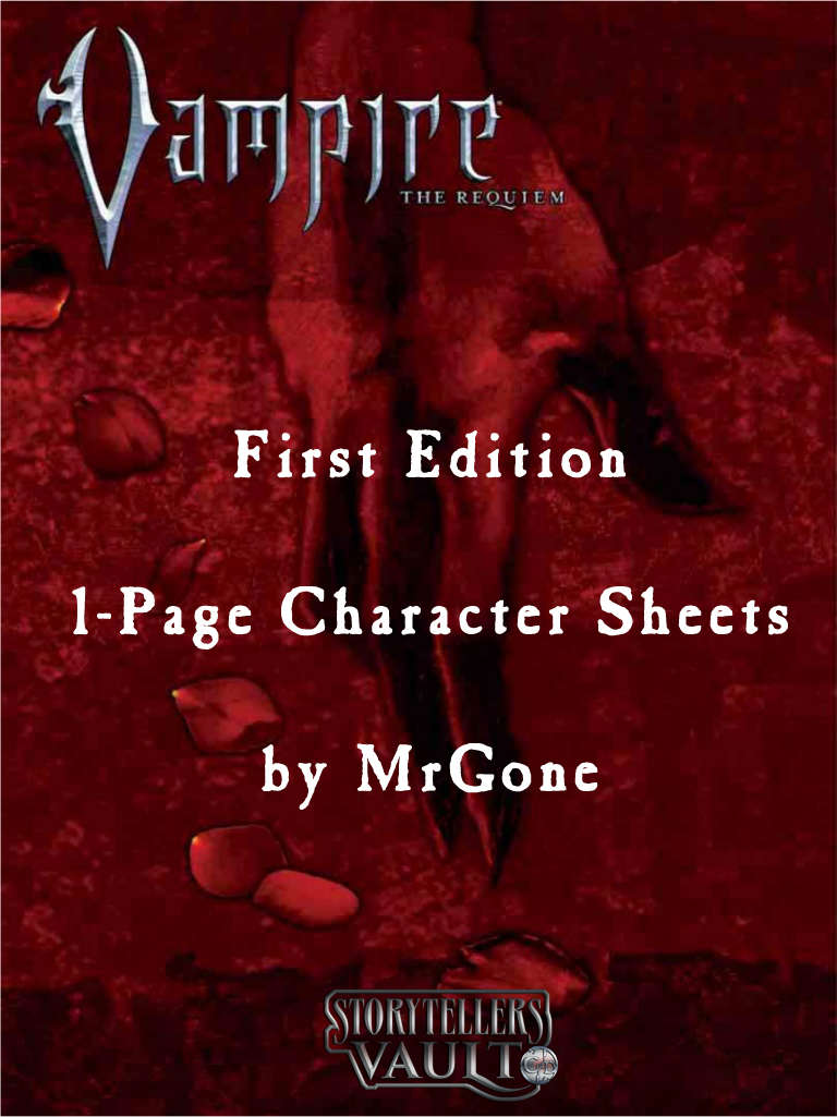 MrGone's Vampire the Requiem First Edition 1-Page Character Sheets ...