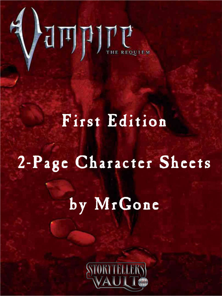 MrGone's Vampire the Requiem First Edition 2-Page Character Sheets ...