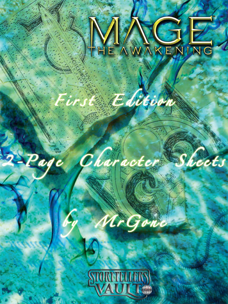 MrGone's Mage The Awakening First Edition 2-Page Character Sheets ...