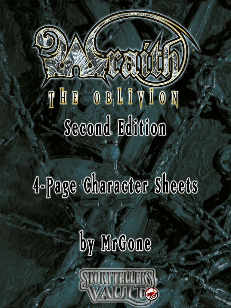 MrGone's Wraith The Oblivion Second Edition 4-Page Character Sheets - White Wolf | DriveThruRPG