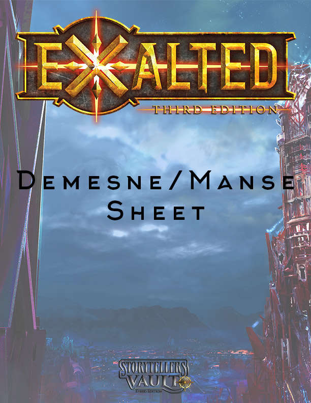 Demesne/Manse Sheet (Interactive Version) - White Wolf | DriveThruRPG