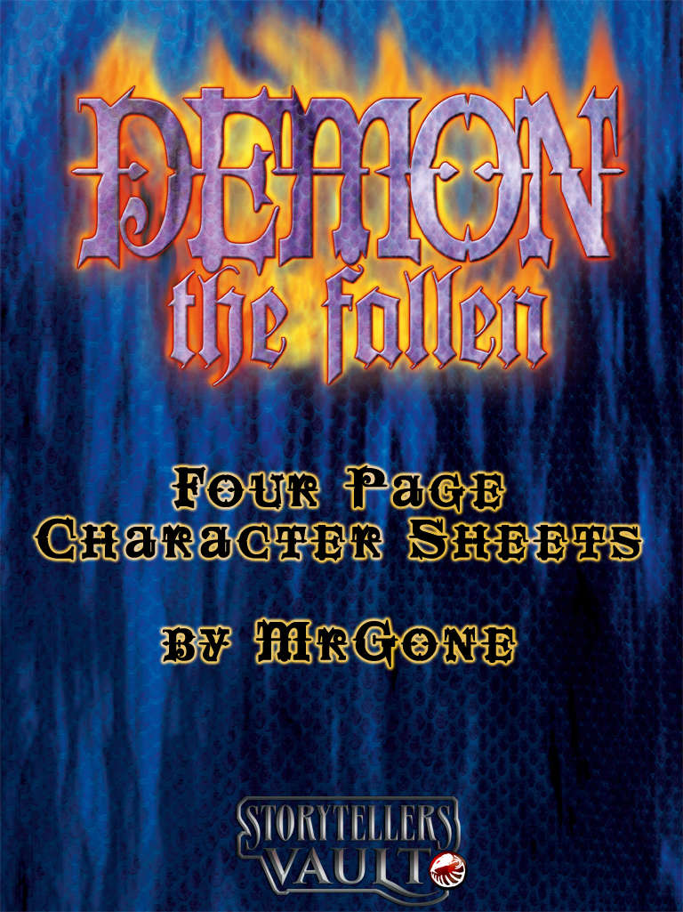 MrGone's Demon The Fallen 4-Page Character Sheets - White Wolf ...