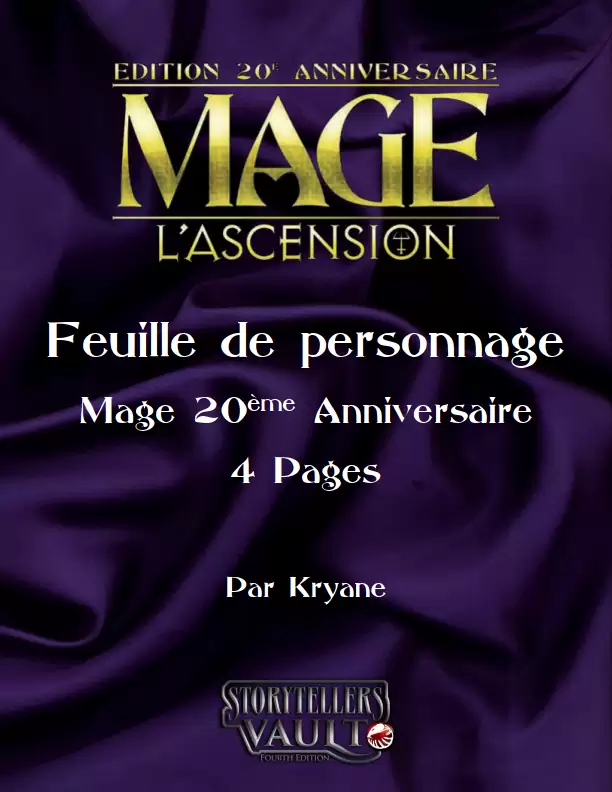 Feuille de personnage Mage l'Ascension M20 - White Wolf | DriveThruRPG