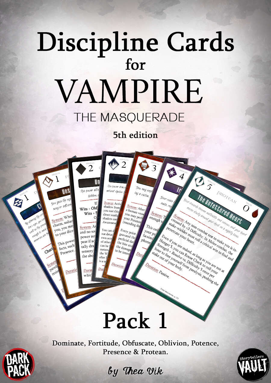 Discipline Cards for V5 - Pack 1 - White Wolf | DriveThruRPG