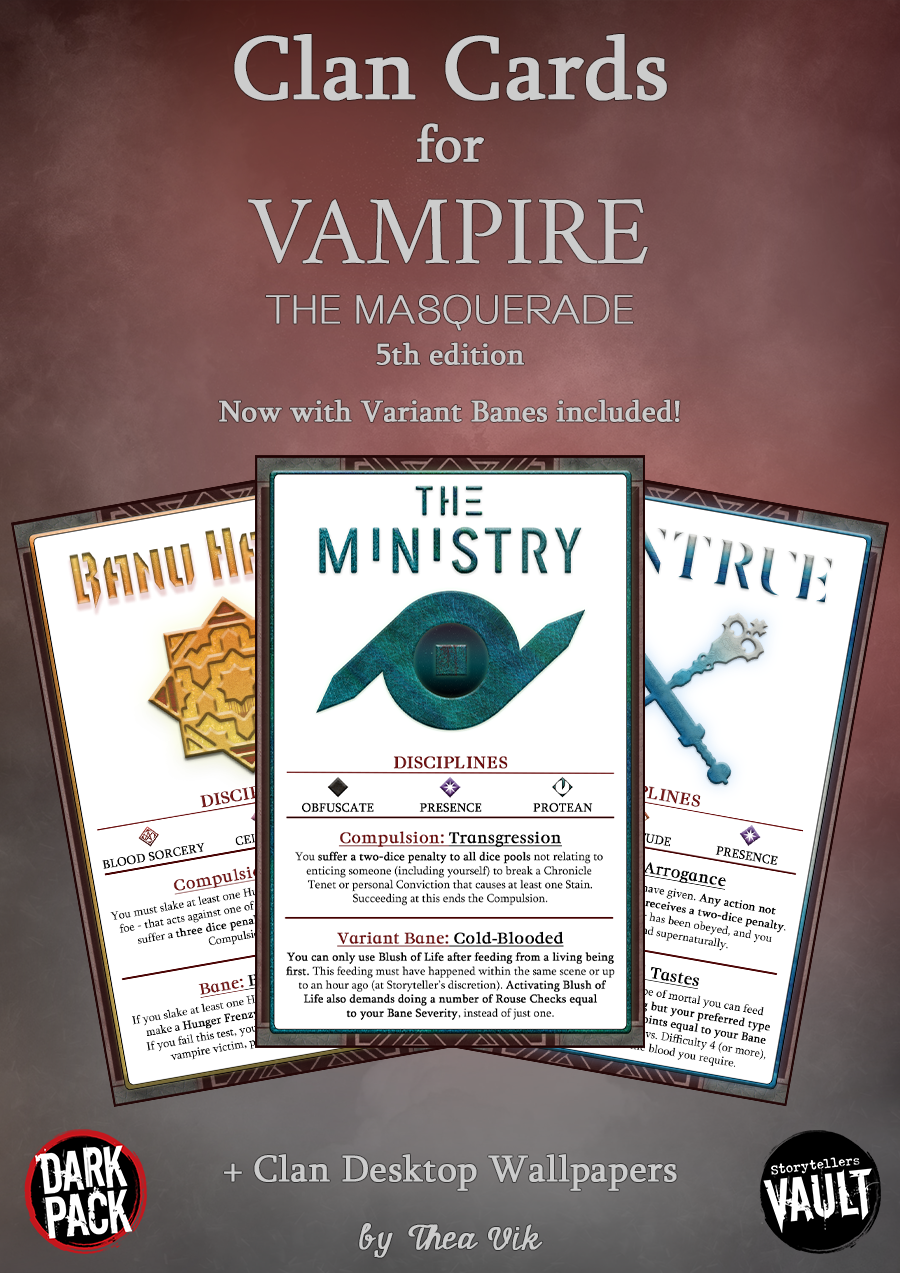 Clan Cards for V5 - White Wolf | DriveThruRPG