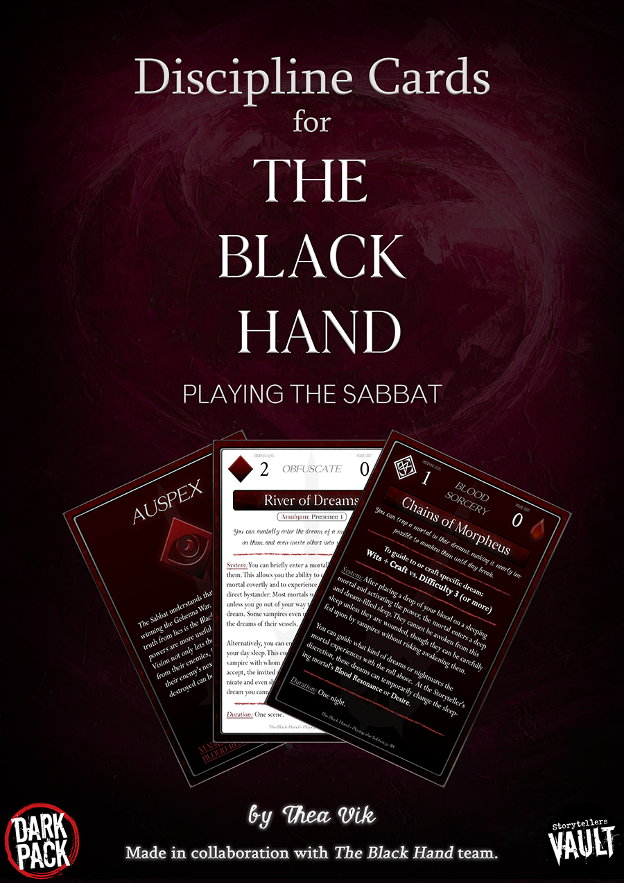 Discipline Cards for The Black Hand - White Wolf | DriveThruRPG