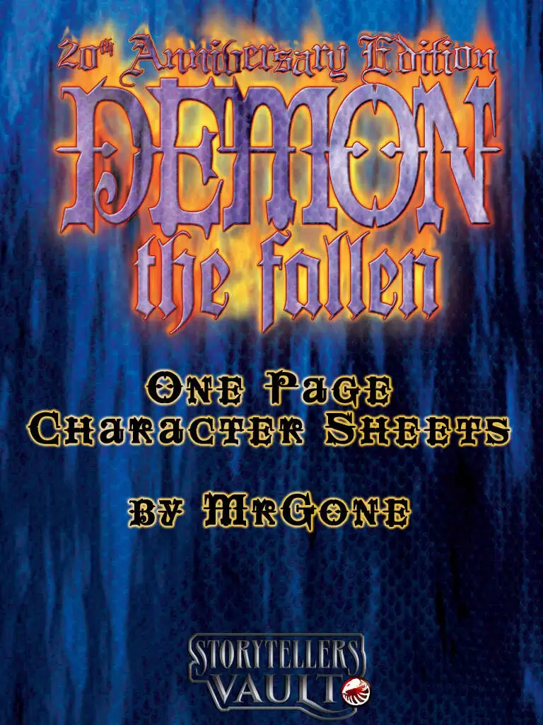 MrGone's Demon The Fallen 20th Anniversary Edition 1-Page Character ...