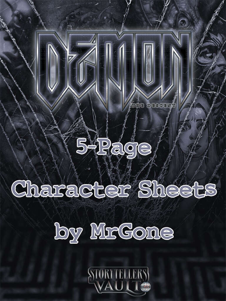 MrGone's Demon the Descent First Edition 5-Page Character Sheets - White Wolf | DriveThruRPG