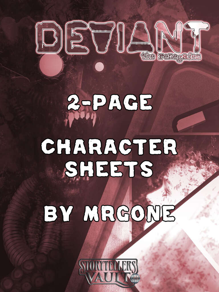 MrGone's Deviant the Renegades First Edition 2-Page Character Sheets - White Wolf | DriveThruRPG