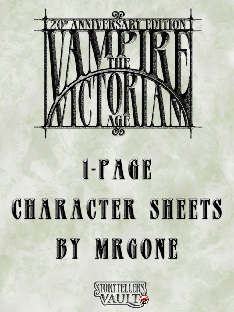 MrGone's Victorian Age Vampre 20th Anniversary Edition 1-Page Character ...