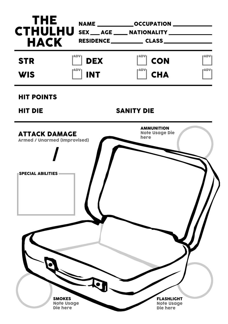 The Cthulhu Hack Character Sheet - Just Crunch Games | Cthulhu Hack ...