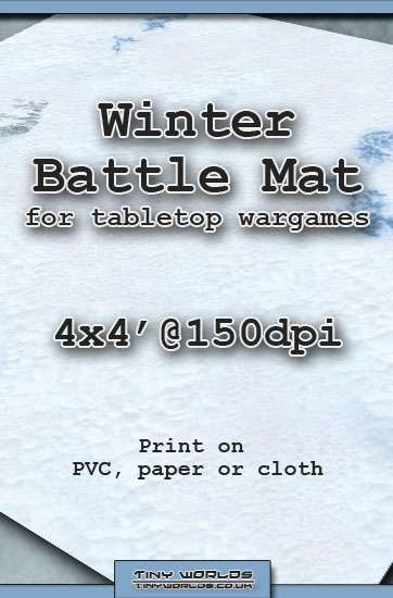 Wargames Battle Mat 4'x4' - Winter Snow (031b) - Tiny Worlds | DriveThruRPG