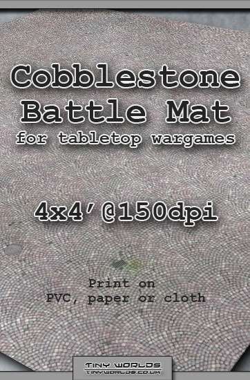 Wargames Battle Mat 4'x4' - Cobblestone City (041b) - Tiny Worlds ...