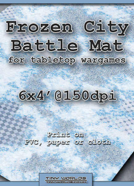 Wargames Battle Mat 6'x4' - Frozen City (032) - Tiny Worlds | DriveThruRPG