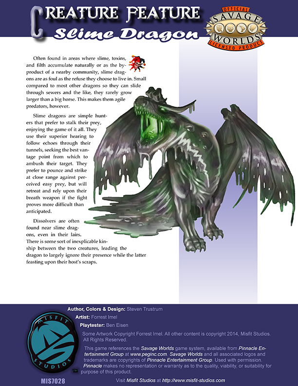 Creature Feature: Slime Dragon - Misfit Studios | Savage Worlds ...