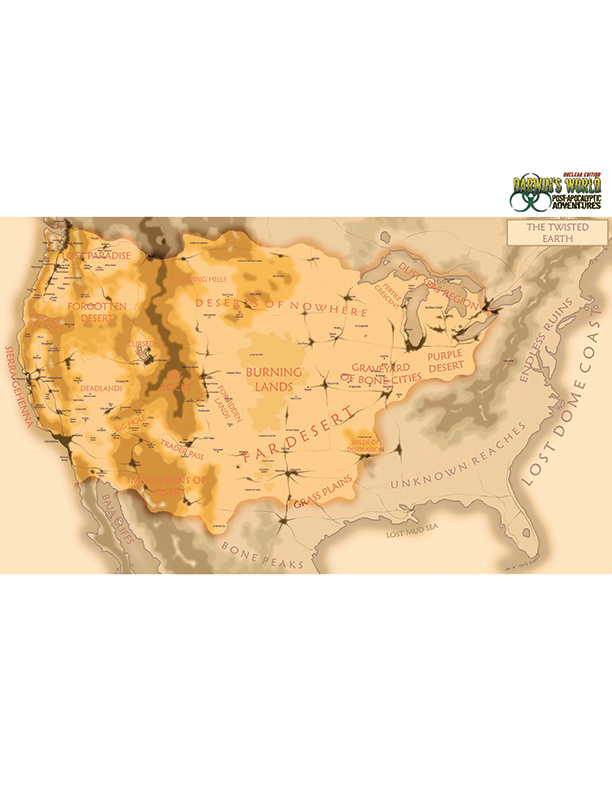 Darwin's World, Nuclear Edition: Twisted Earth Map - Misfit Studios ...