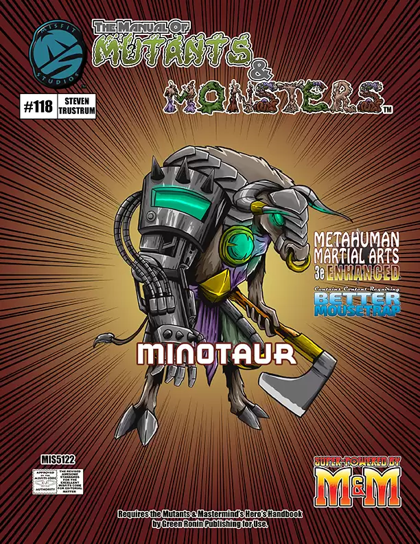 The Manual of Mutants & Monsters: Minotaur - Misfit Studios | Super-Powered By M&M | DriveThruRPG