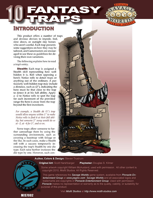 10 Fantasy Traps - Misfit Studios | Savage Worlds | DriveThruRPG