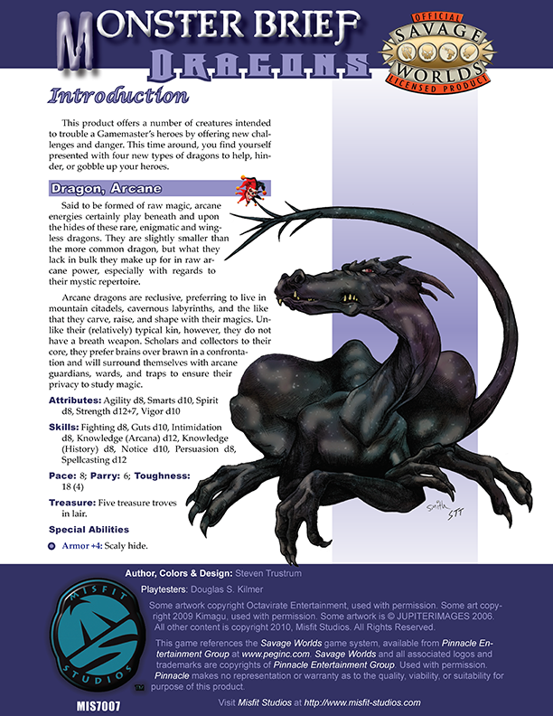 Monster Brief: Dragons - Misfit Studios | Savage Worlds | DriveThruRPG