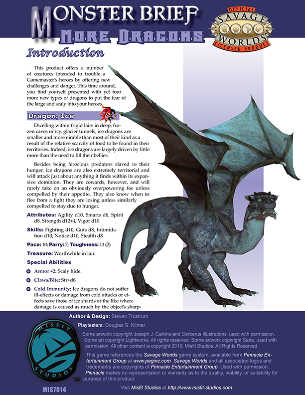 Monster Brief: More Dragons - Misfit Studios | Savage Worlds | DriveThruRPG
