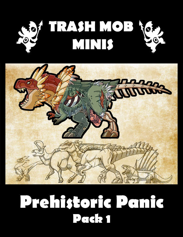 Prehistoric Panic: Pack 1 - Trash Mob Minis | DriveThruRPG