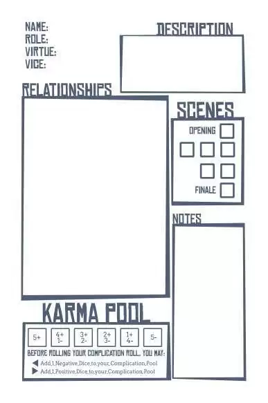 KARMA Character Sheet - Frenzy Kitty Games | Resources and Downloads ...