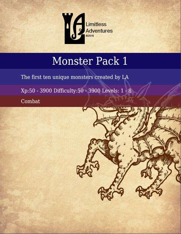 Monster Pack 1 - Limitless Adventures | DriveThruRPG