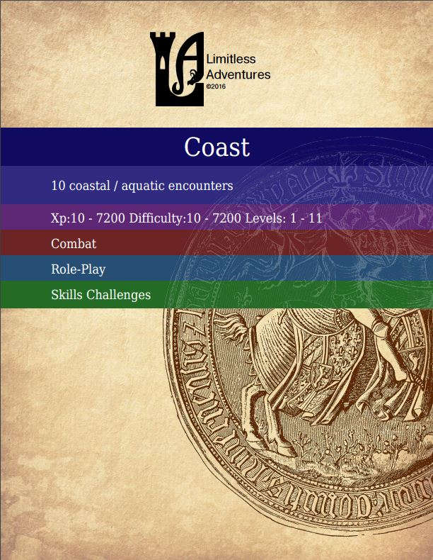 Coast Encounters - Limitless Adventures | DriveThruRPG