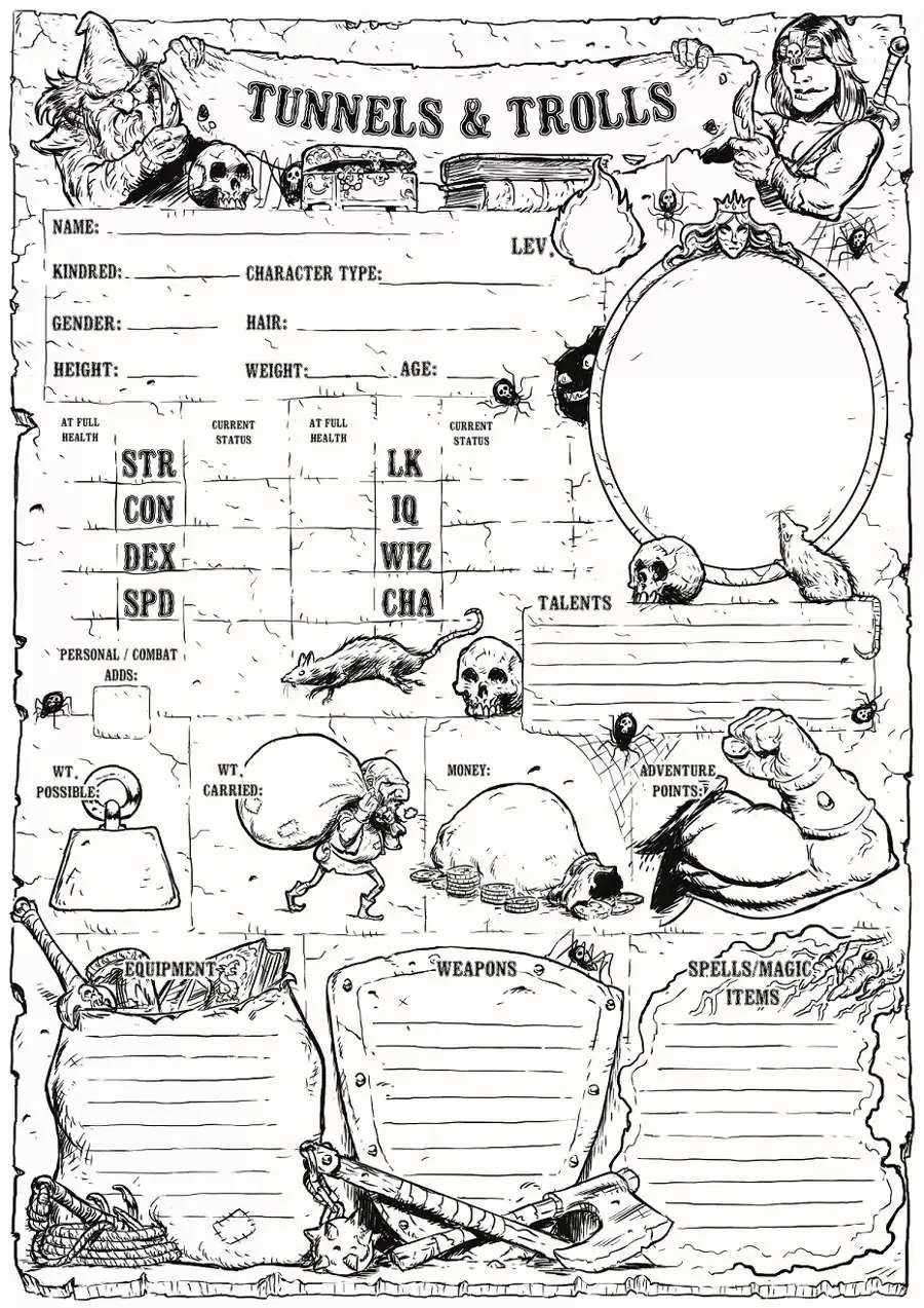Deluxe T&T character sheet - Hirukoa | DriveThruRPG