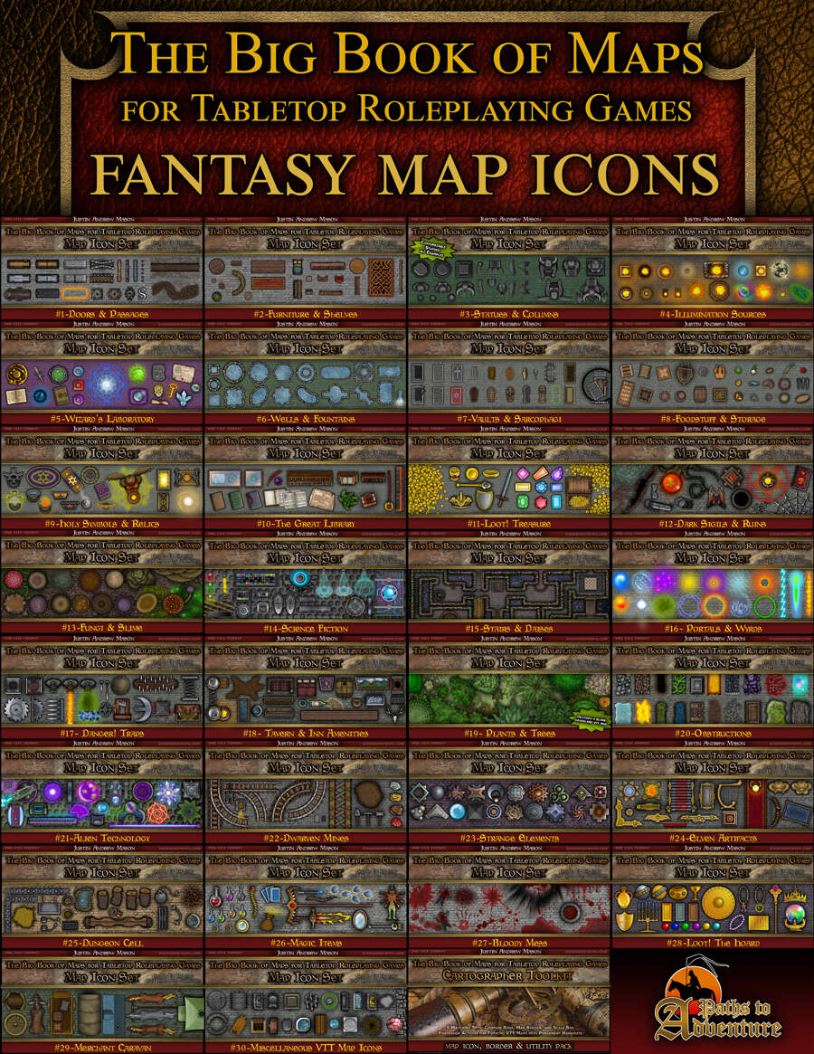 Fantasy Adventure VTT Map Icons (Over 620 Icons) - Paths to Adventure ...