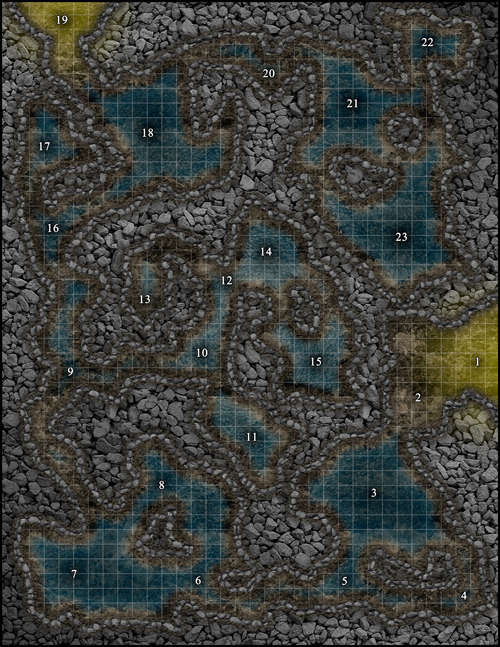 VTT Map Set - #076 Flooded Troglodyte Cave - Paths to Adventure | Big ...