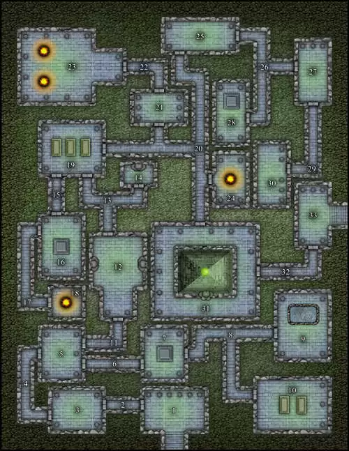 VTT Map Set - #172 Creepy Green Light - Paths to Adventure | Big Book ...