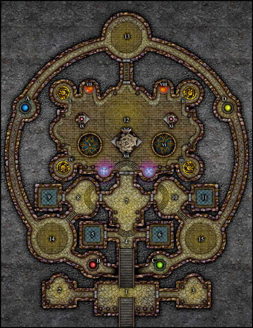 VTT Map Set - #195 Vault of the Elements - Paths to Adventure | Big ...