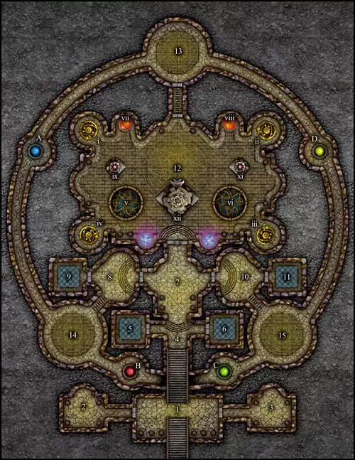 VTT Map Set - #195 Vault of the Elements - Paths to Adventure | Big ...