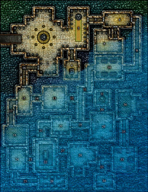 VTT Map Set - #208 Temple to the Drowned Goddess - Paths to Adventure ...