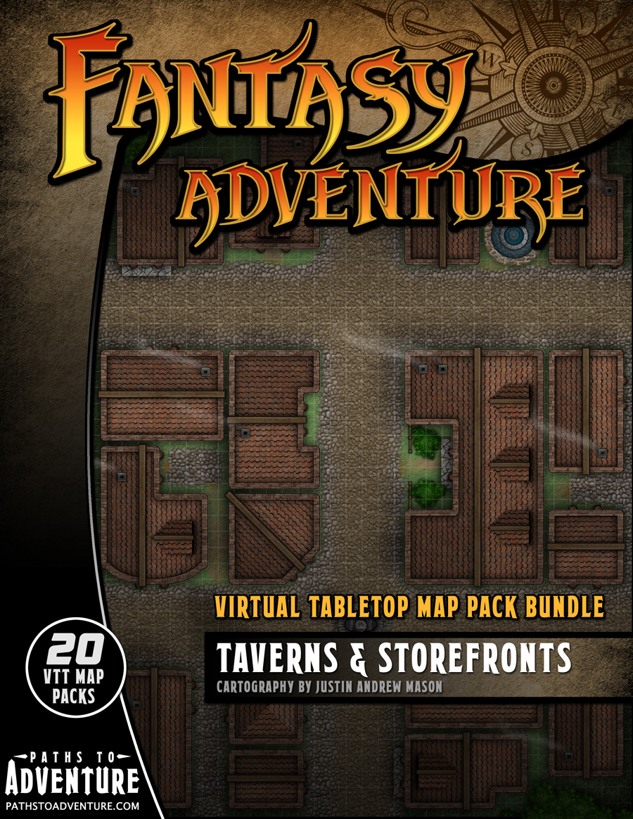 VTT Bundle: Taverns & Storefronts - Fantasy Urban Maps [BUNDLE] - Paths ...