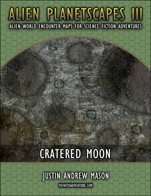 Alien Planetscapes III: Cratered Moon - Paths to Adventure | Space VTT Set | DriveThruRPG