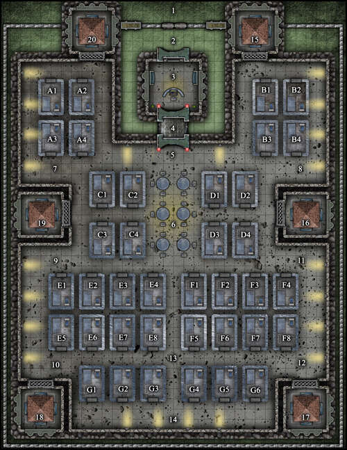 VTT Map Set - #277 Penitentiary Cell Block - Paths to Adventure | Big ...