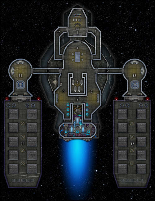 VTT Map Set - #286 Starship Deckplan: Heavy Cargo Barge - Paths to ...