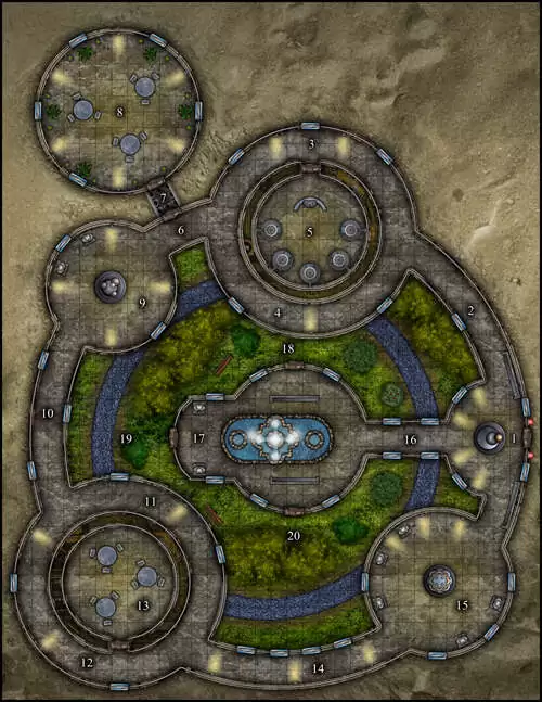 VTT Map Set - #289 Offworld Enclosed Public Park - Paths to Adventure ...