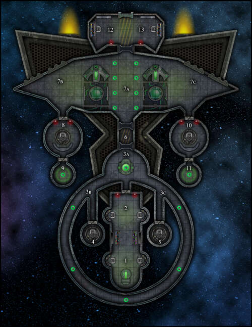 VTT Map Set - #293 Starship Deckplan: Drone Beacon Ship - Paths to ...