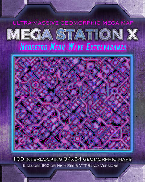 Mega Station X - Ultra Massive Geomorphic Map - Neoretro Neon Wave ...