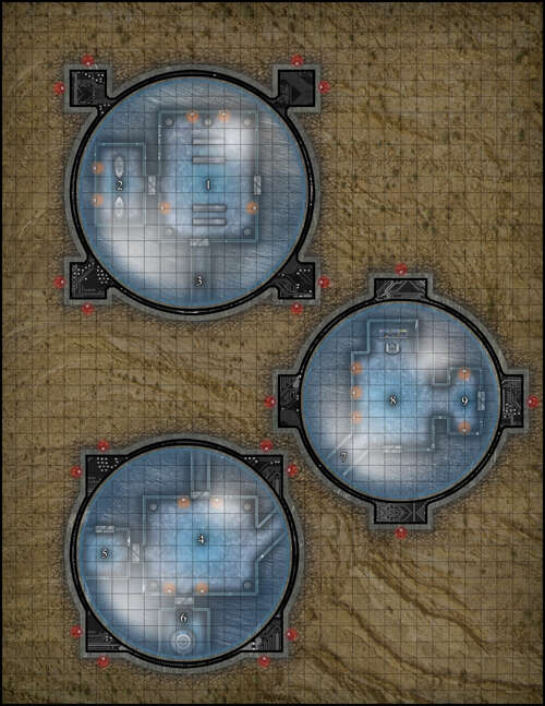 VTT Map Set - #304 Domed Underground Complex - Paths to Adventure | Big ...