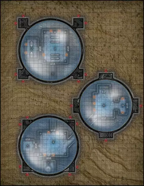 VTT Map Set - #304 Domed Underground Complex - Paths to Adventure | Big ...