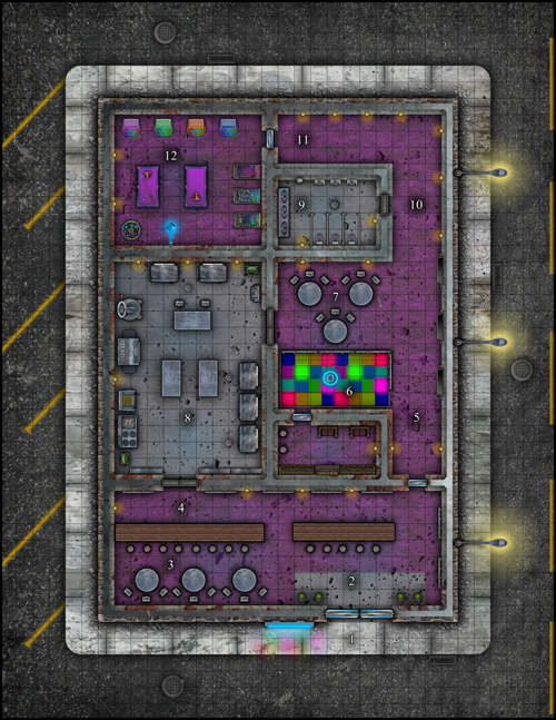 VTT Map Set - #311 Neo City Locales: Club Paradise in Shanty District ...