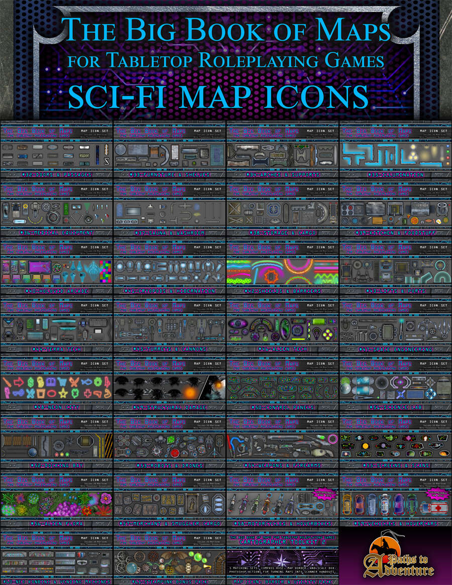 Science Fiction VTT Map Icons (Over 620 Icons) - Paths to Adventure ...