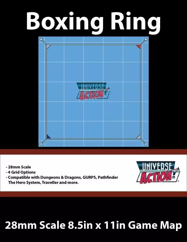 Boxing Ring Map (28mm Scale) - Universe of Action, LLC | BUILDING MAPS ...